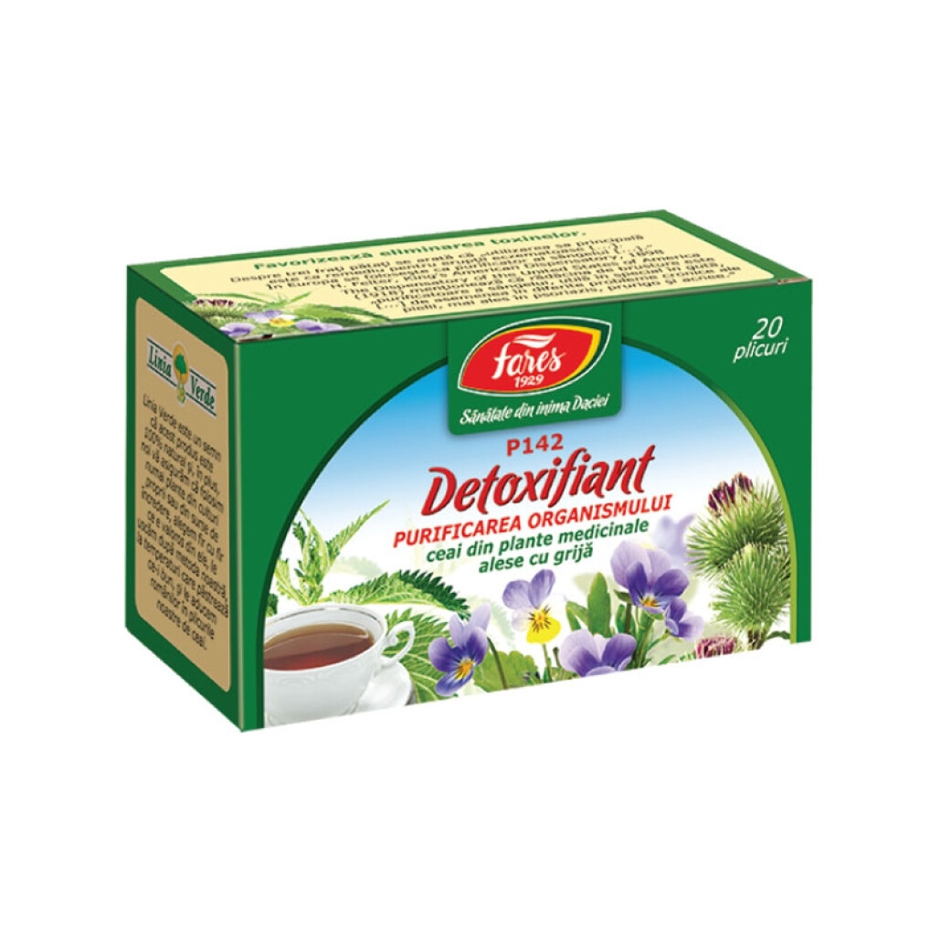 Ceai detoxifiant - Purificarea organismului, P142, 20 plicuri, Fares ...