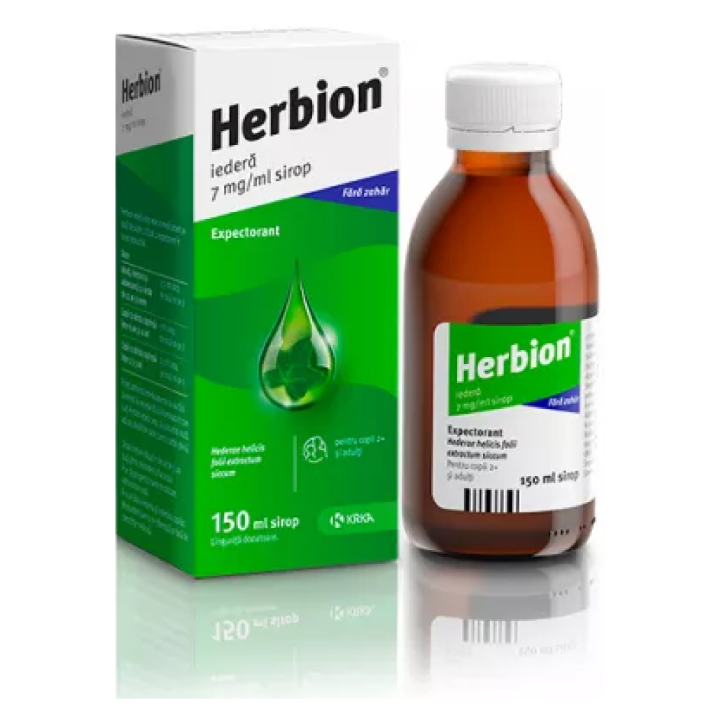 Herbion Iedera sirop expectorant, 7 mg/ml, 150 ml, KRKA - Farmacia Helena