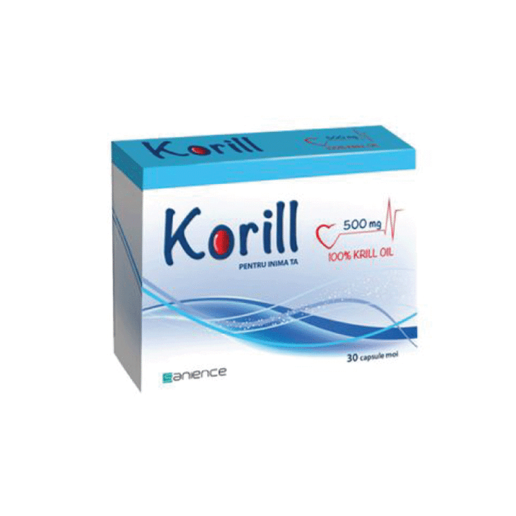 Korill ulei pur de krill 500 mg, 30 capsule, Sanience - Farmacia Helena