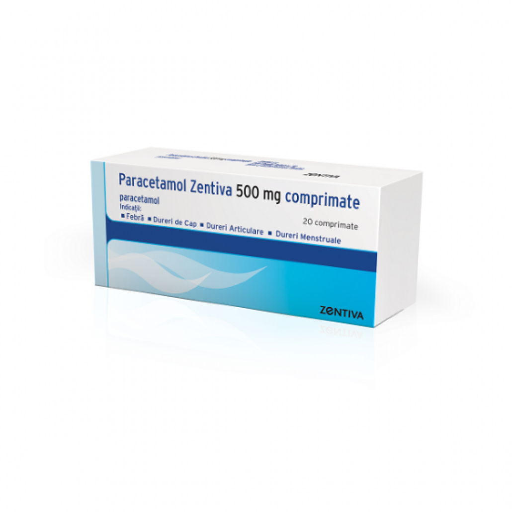 Paracetamol 500mg, 20 comprimate, Zentiva - Farmacia Helena