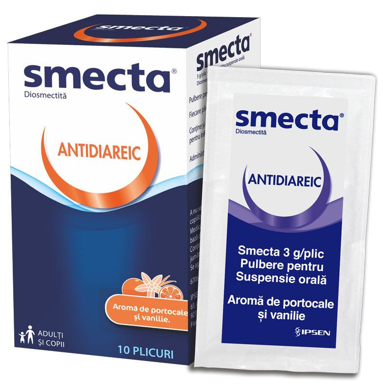 Smecta cu portocale x 10 plicuri, Ipsen Pharma - Farmacia Helena