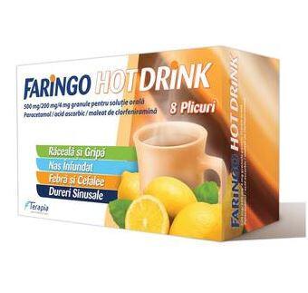 Faringo Hot Drink, 8 plicuri, Terapia - Farmacia Helena