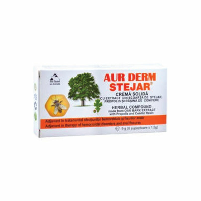 Supozitoare cu scoarta de stejar, Aur Derm, 10 bucati, Laur Med ...