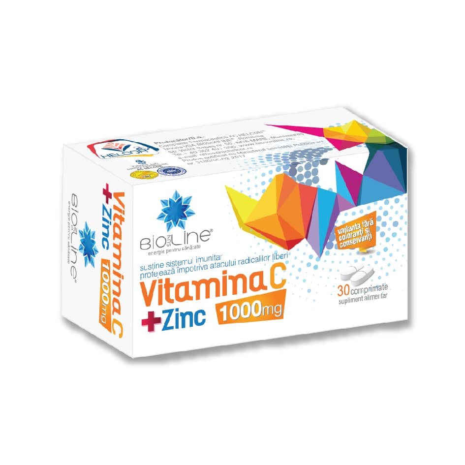 Vitamina C 1000 mg cu zinc, 30 cpr., BioSunLine - Farmacia Helena