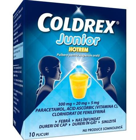 Coldrex Junior Hotrem, 10 plicuri, Perrigo - Farmacia Helena