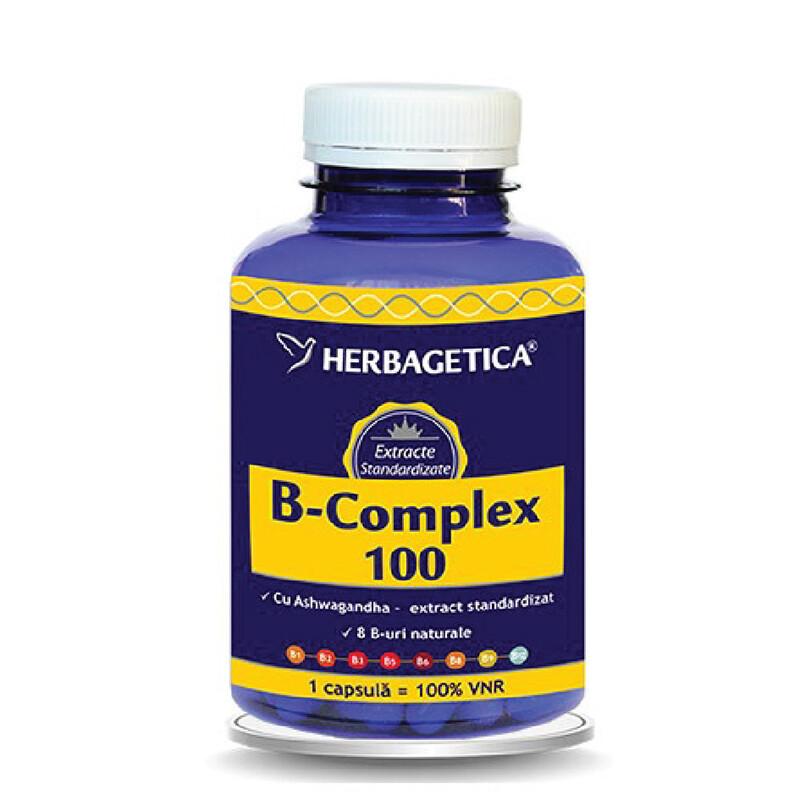 B Complex 100, 120 capsule, Herbagetica - Farmacia Helena