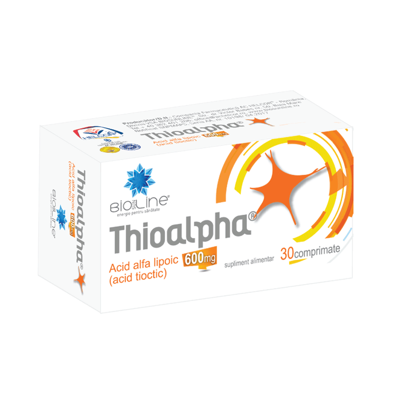 Thioalpha 600 mg, 30 comprimate, Biosunline - Farmacia Helena