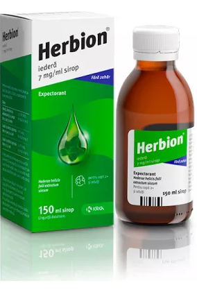 Herbion Iedera sirop expectorant, 7 mg/ml, 150 ml, KRKA - Farmacia Helena