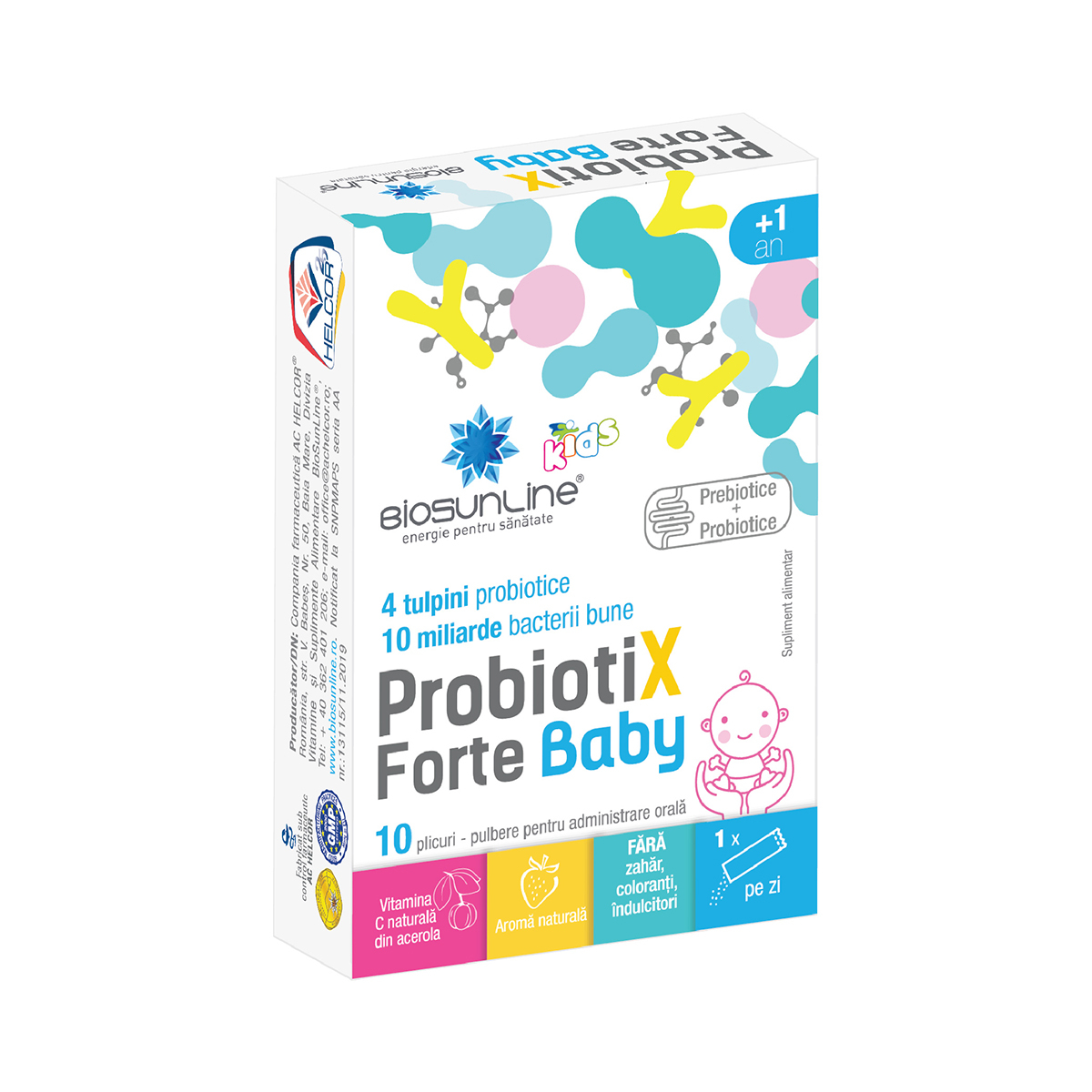 Probiotix Forte Baby, 10 plicuri, BioSunLine - Farmacia Helena